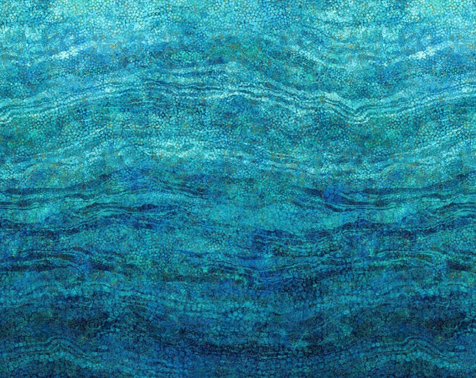 Ombre Ocean Fabric, Shimmer Enigma With Gold Metallic by Northcott ...