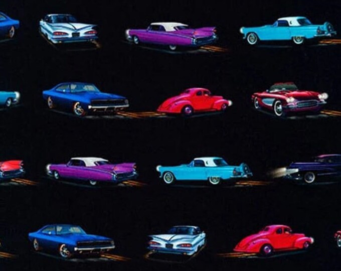 Classic Car Fabric, on the Road by Kaufman, by the Half and Full Yard ...