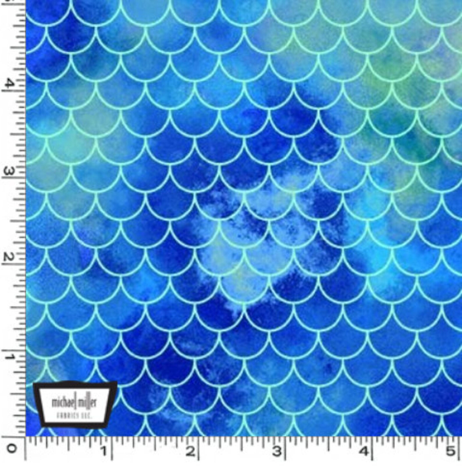 Fabric Mermaid Scallops Blue Sea Maidens by Michael Miller - Etsy