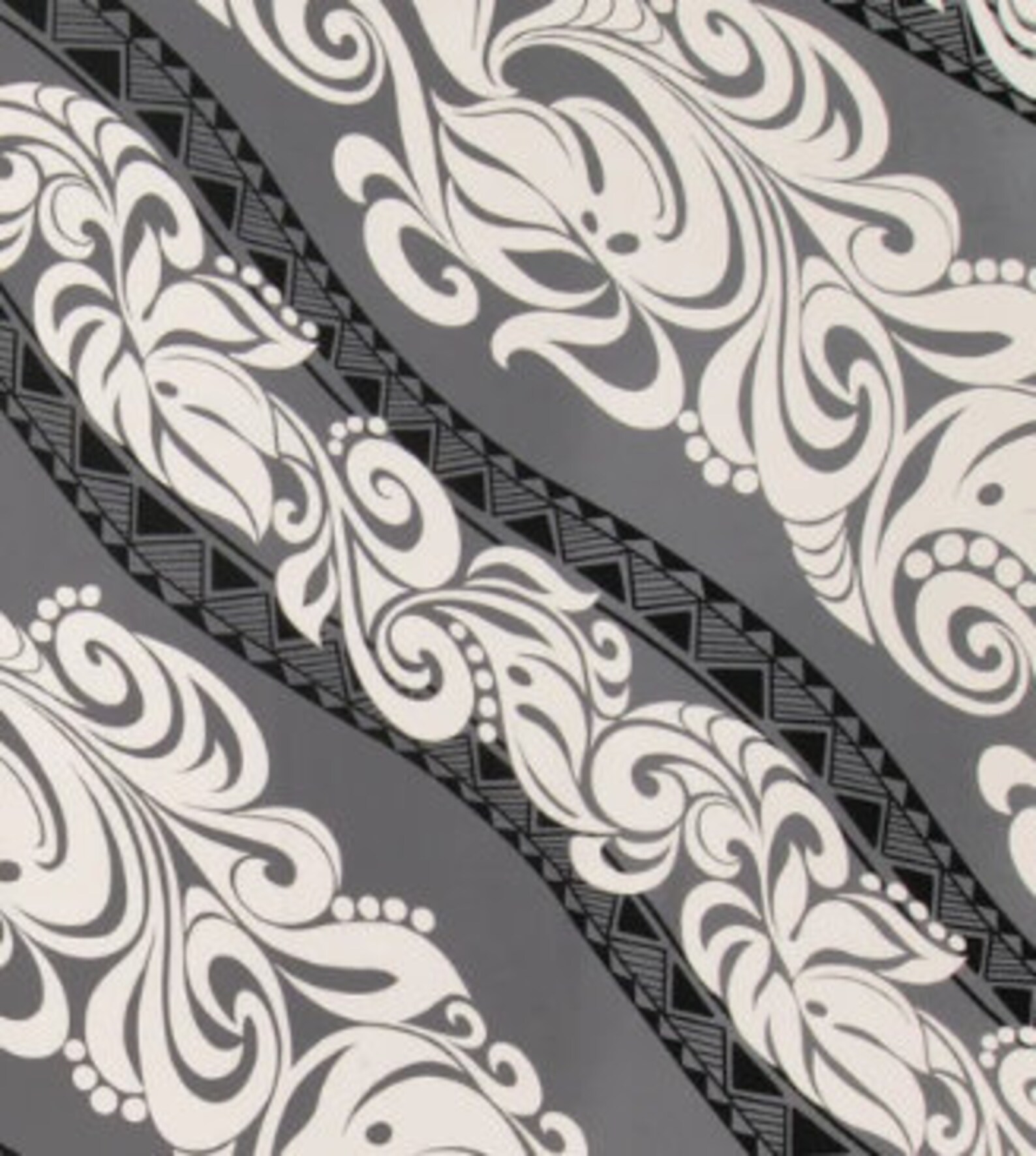 Hawaiian Fabric, Diagonal Tapa Leaf on Slate Gray, by the Yard - Etsy