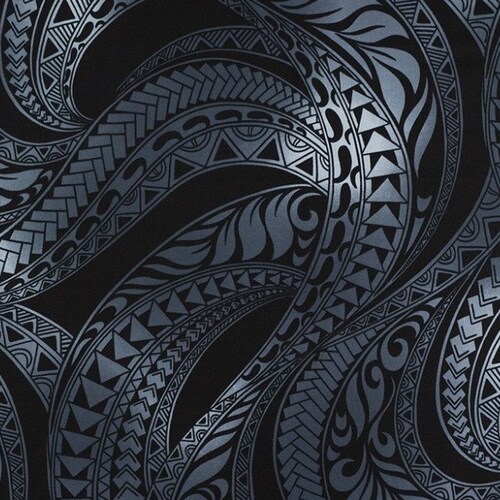 Hawaiian Fabric Ombre Blue Tapa Swirl by the Half and Full - Etsy