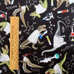 Dinosaur Fabric, Dino Scientist in Lab Coats by Timeless Treasures, by ...