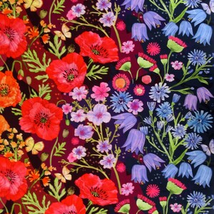 Floral Fabric, Superbloom in Jewel Ombre by Moda, Last One Yard - Etsy
