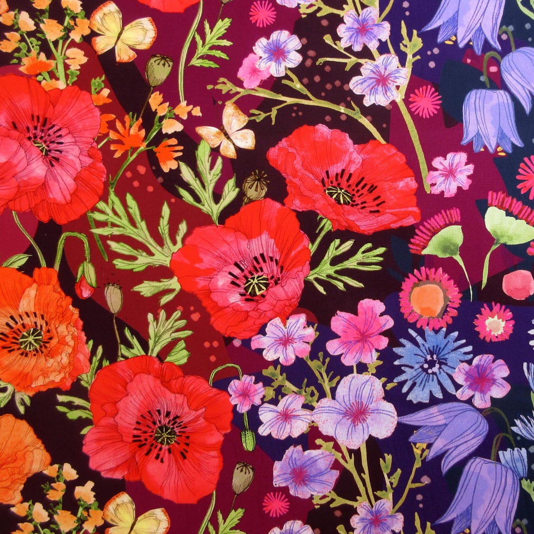 Floral Fabric, Superbloom in Jewel Ombre by Moda, Last One Yard - Etsy