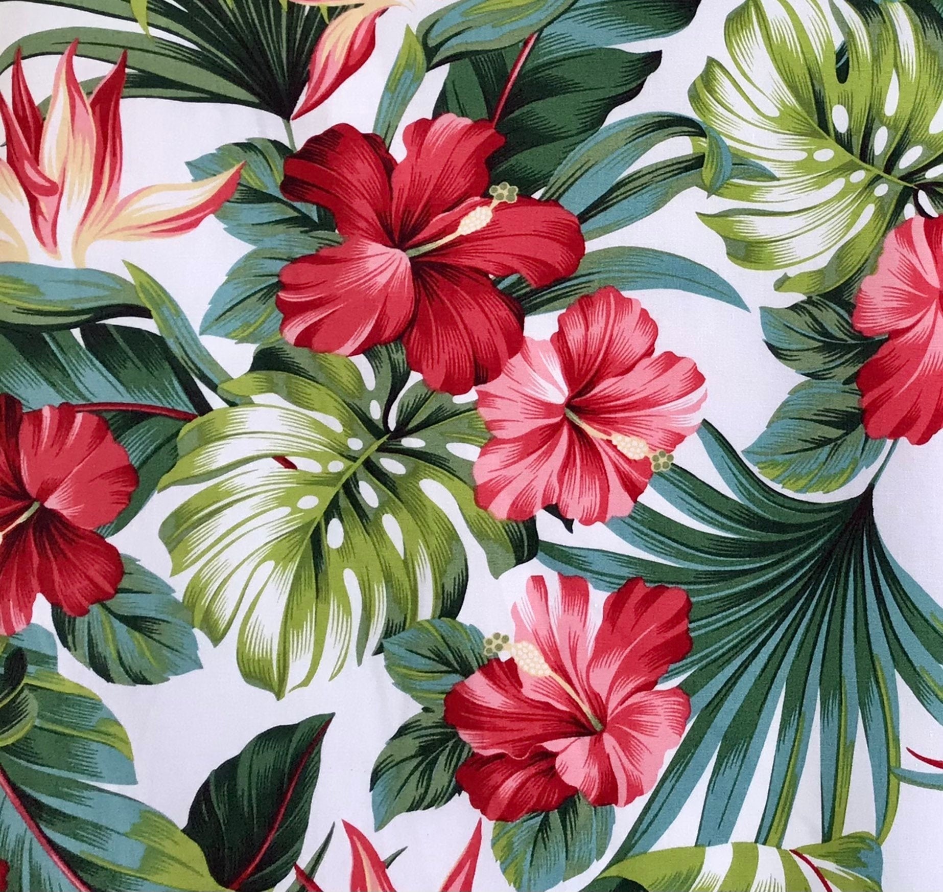 Hibiscus Pattern Fabric