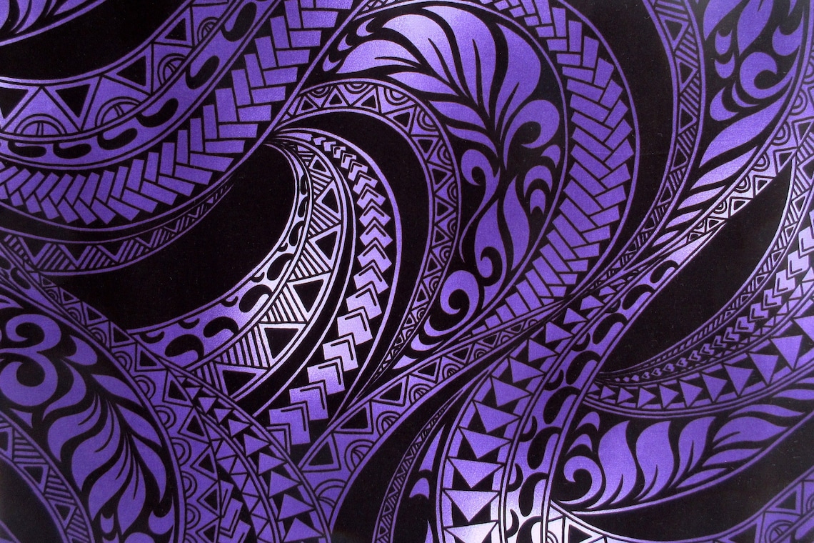 Hawaiian Fabric, Ombre Purple Tapa Swirl, by the Half and Full Yard - Etsy