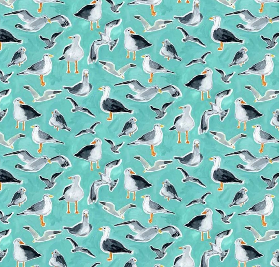 Seagull Fabric, Chasing the Sun by Dear Stella, Last One Yard - Etsy
