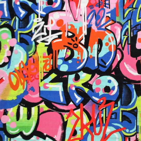 Graffiti Fabric - Etsy
