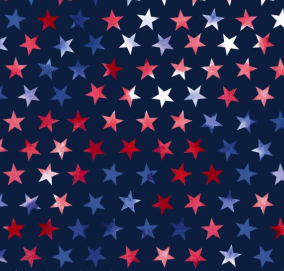 Star Fabric Tie Dye Stars USA Patriotic Vibes by Timeless - Etsy
