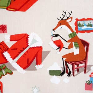 Christmas Fabric, Fireside Santa on Beige by Alexander Henry, by the ...