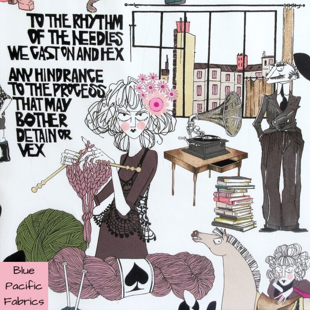 Knitting Fabric, A Ghastlie Hex in Natural by Alexander Henry, by the ...