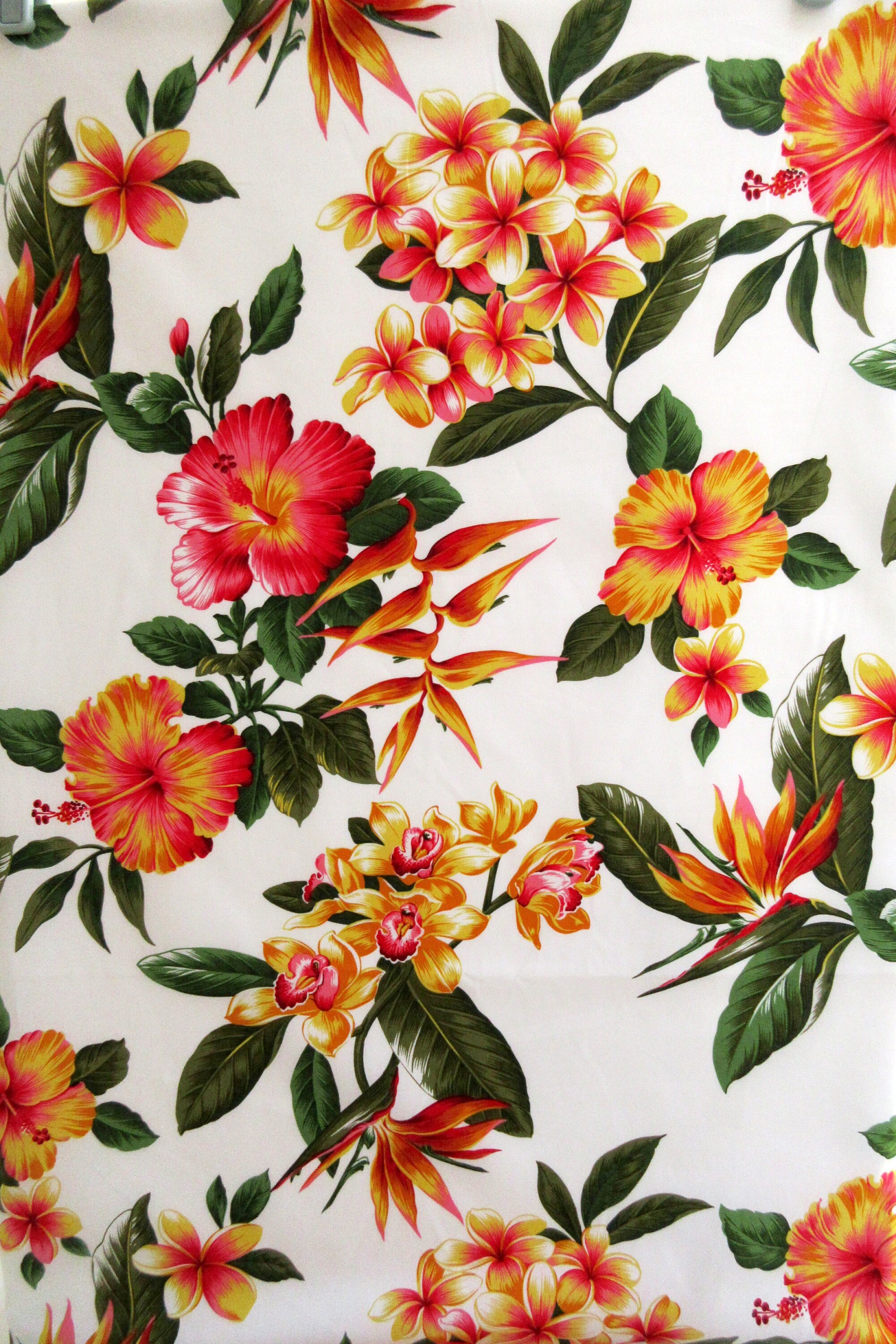 Hawaiian Fabric Mahalo Floral on White by the Half or Full - Etsy