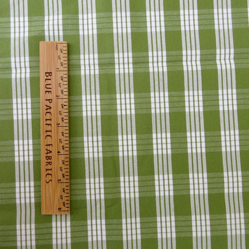 Fabric, Olive Yarn Dyed Palaka Hawaiian Plaid, 100% Cotton Woven by the ...