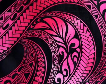 Hawaiian Fabric, Valley Isle in Bonfire Brown/gray, Large Scale Print ...