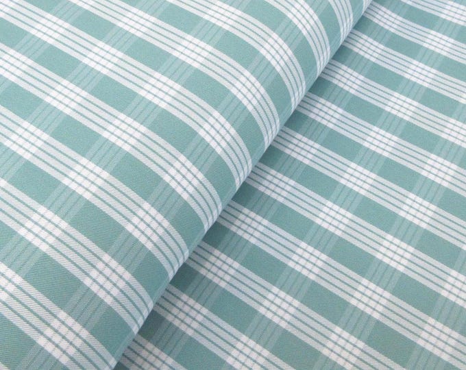 Fabric, Seafoam Yarn Dyed Palaka Hawaiian Plaid, 100% Cotton Woven, by ...