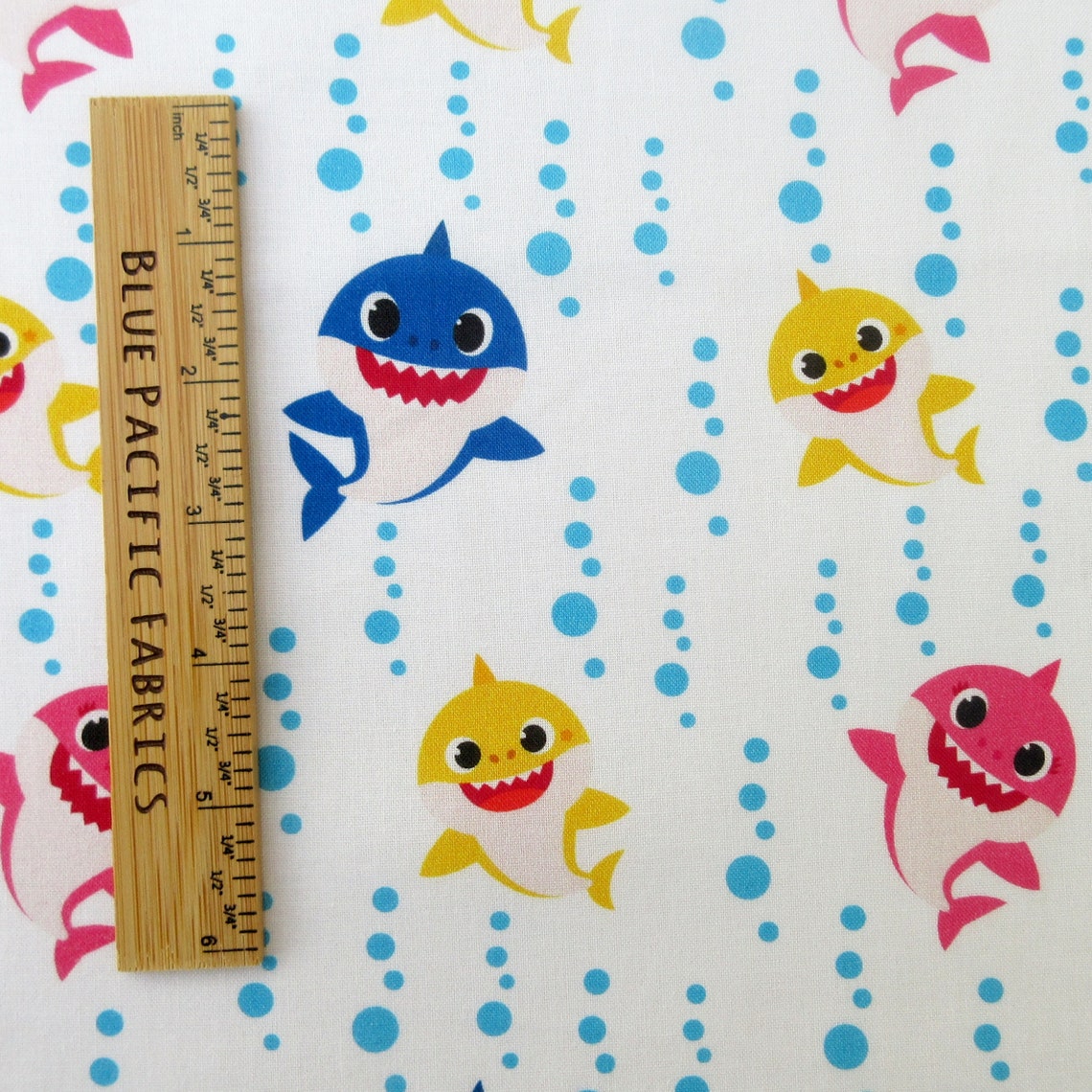 Kids Fabric Baby Shark Family Bubble Blast. by the Half or - Etsy