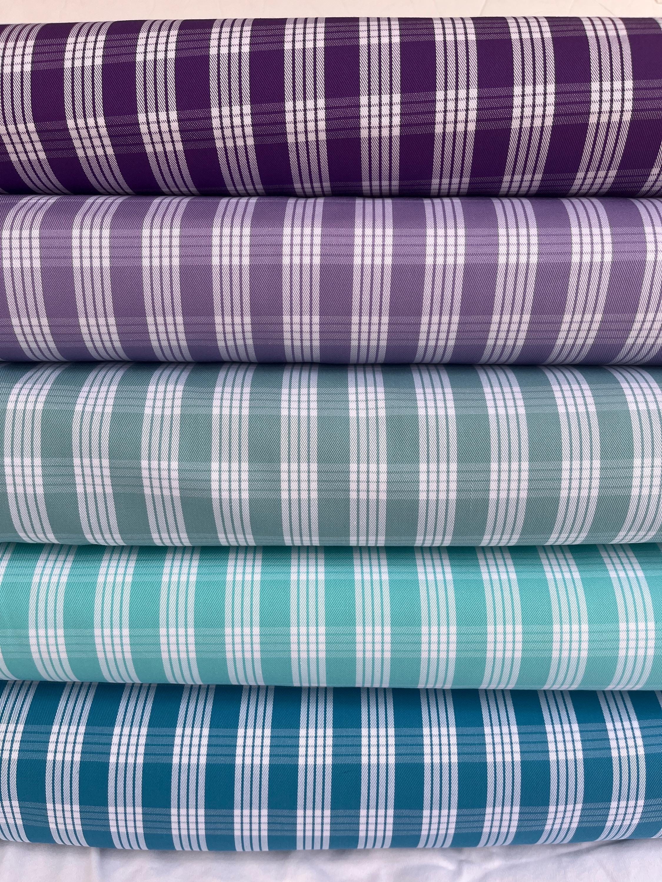 Fabric, Turquoise Yarn Dyed Palaka Hawaiian Plaid, 100% Cotton Woven ...