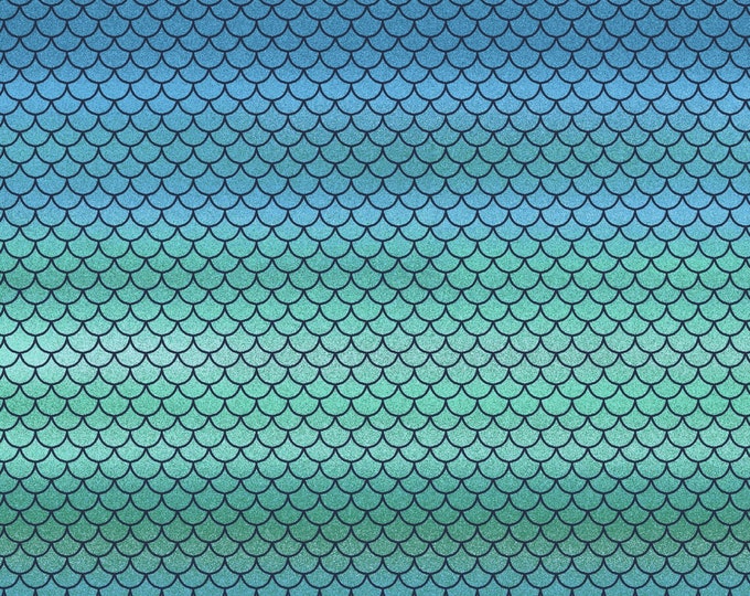 Fabric, Fish Scale Ombre Blue, Mermaid in Blue Jeans by Studio E, Last ...
