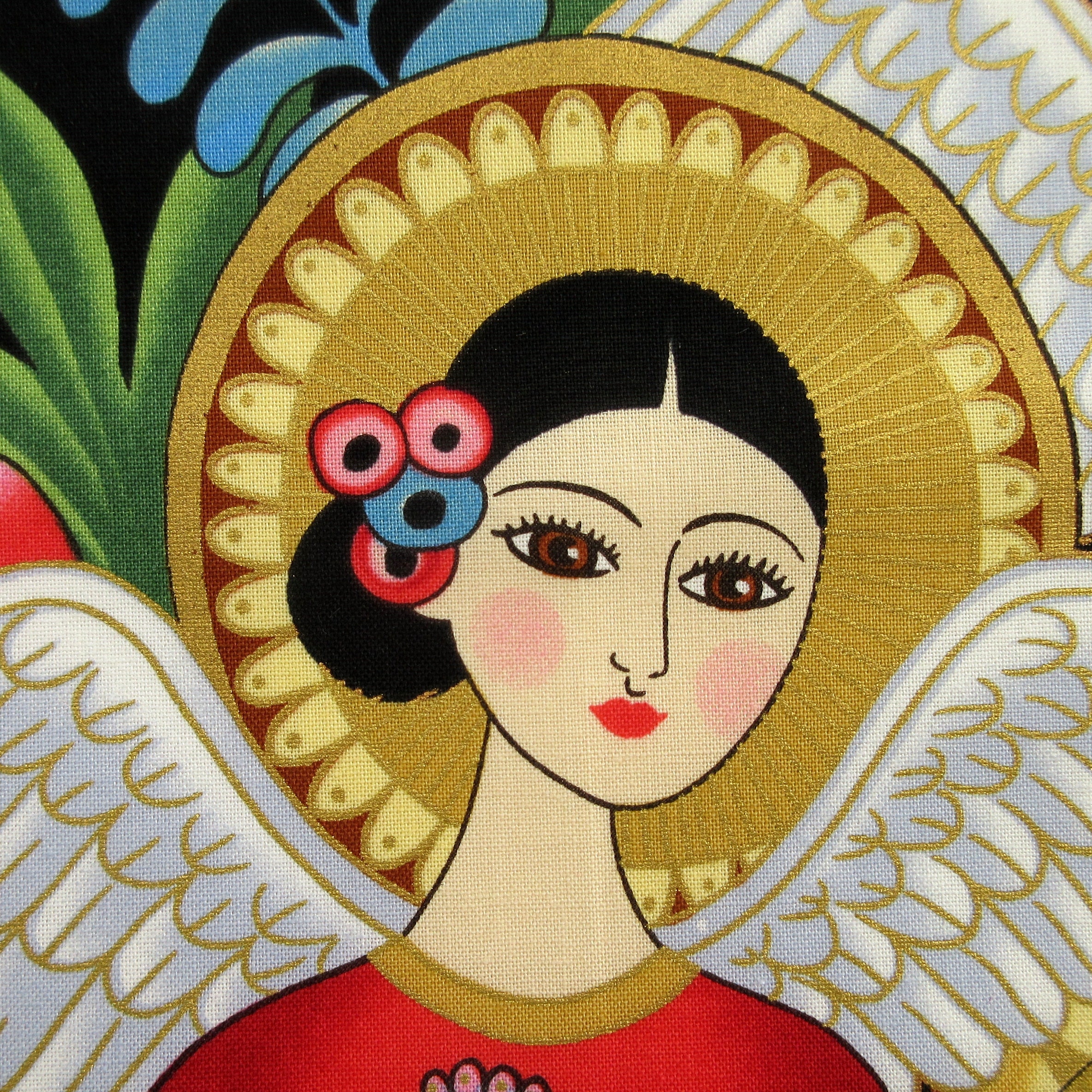 Angel Fabric Las Angelitas Bright LARGE Scale Angels by | Etsy