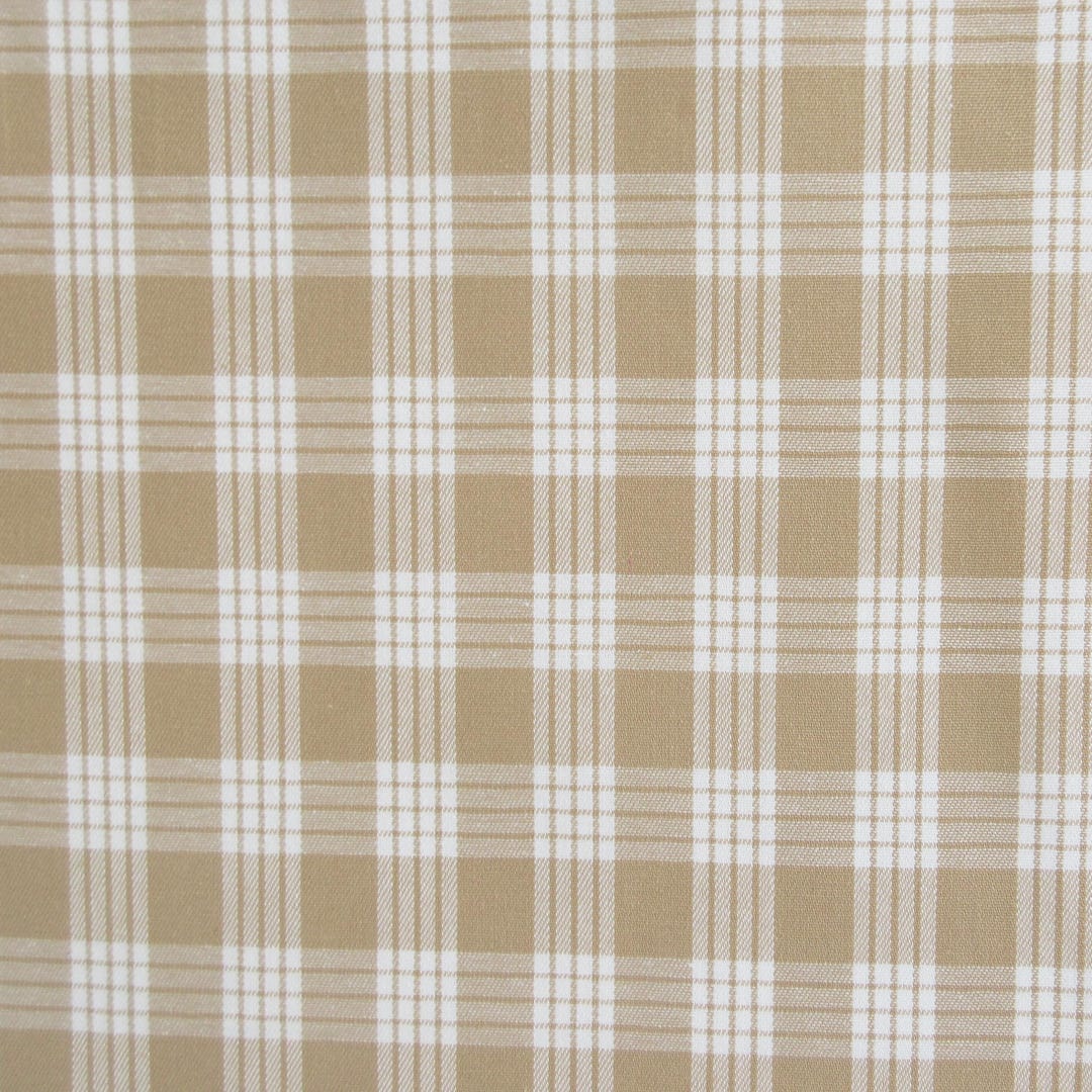 Fabric, Yarn Dyed Palaka Hawaiian Plaid in Beige, 100% Cotton Woven ...