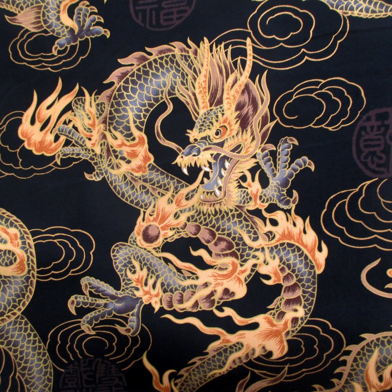 Dragon Fabric - Etsy