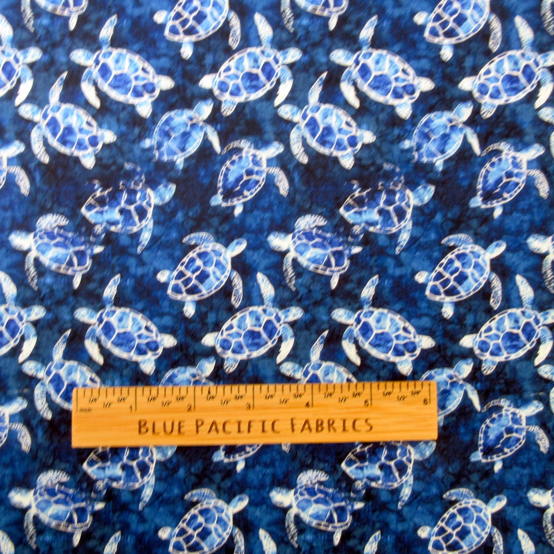 Turtle Fabric, Sea Turtles on Navy, Ocean Blues by QT Fabrics, Last One ...
