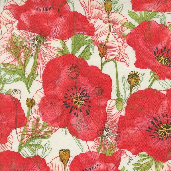 Poppy Fabric - Etsy