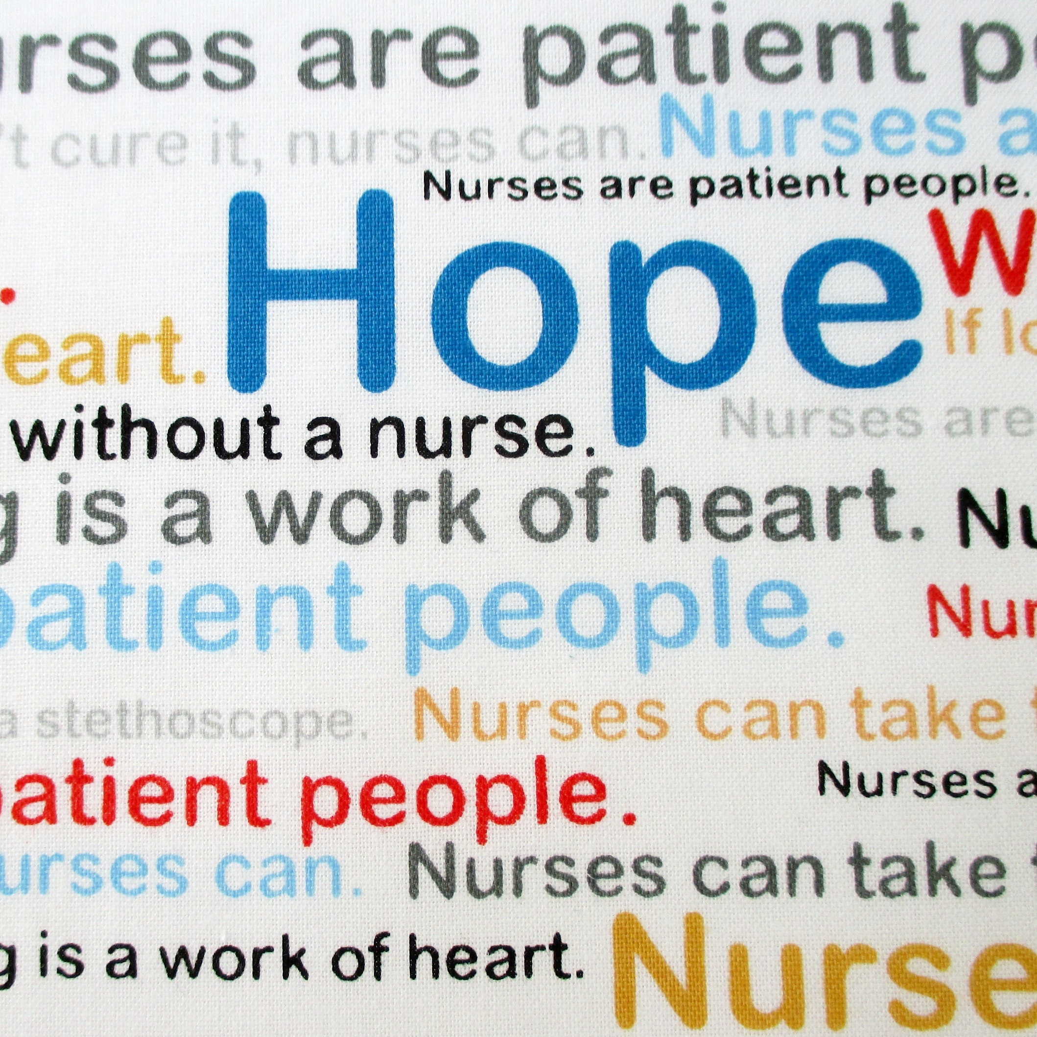 Fabric Calling All Nurses Nurses Words and Phrases White | Etsy