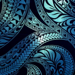 Hawaiian Fabric, Ombre Blue Tapa Swirl, by the Half and Full Yards - Etsy