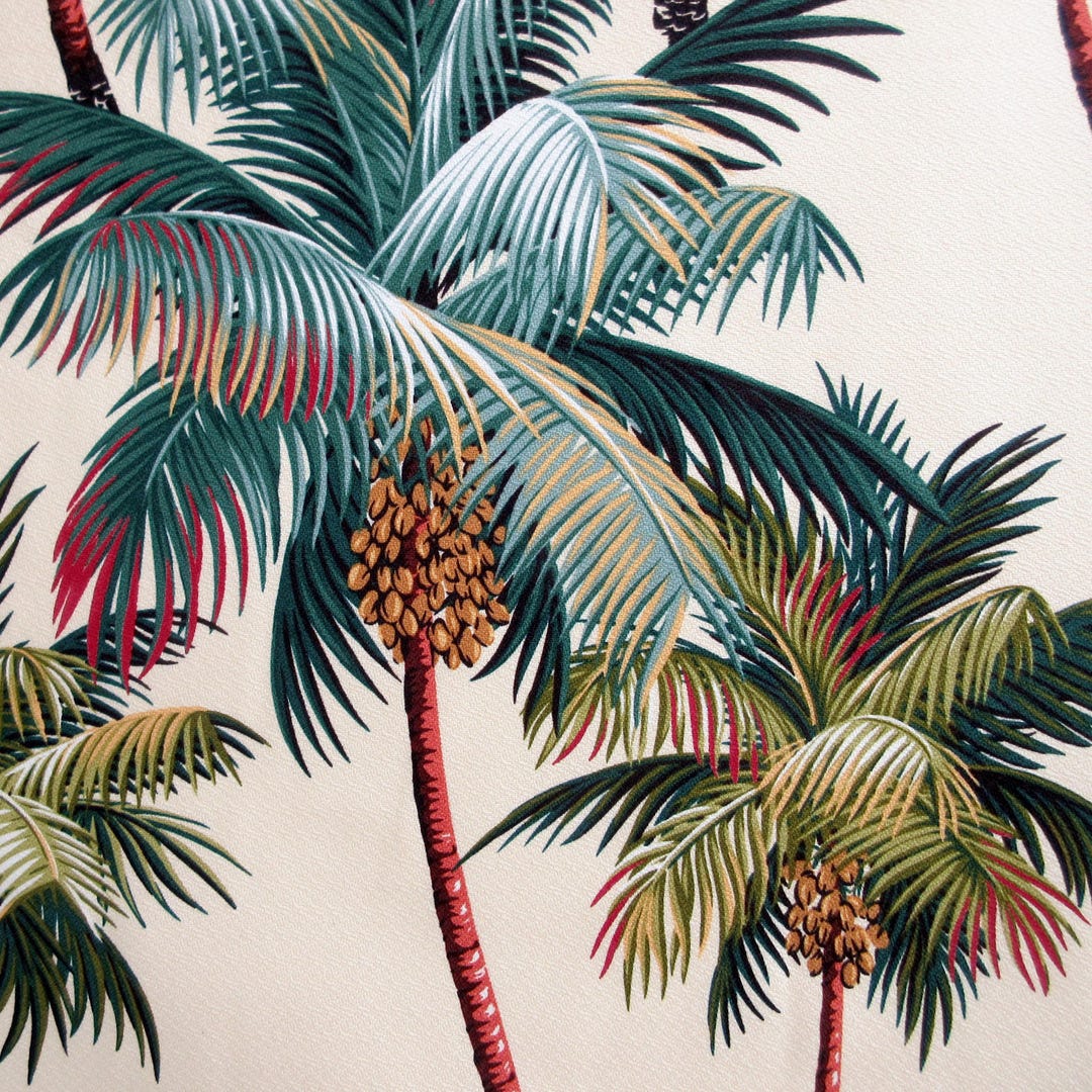 BARKCLOTH Fabric, Palm Trees on Natural, Large Scale Hawaii Tropical ...