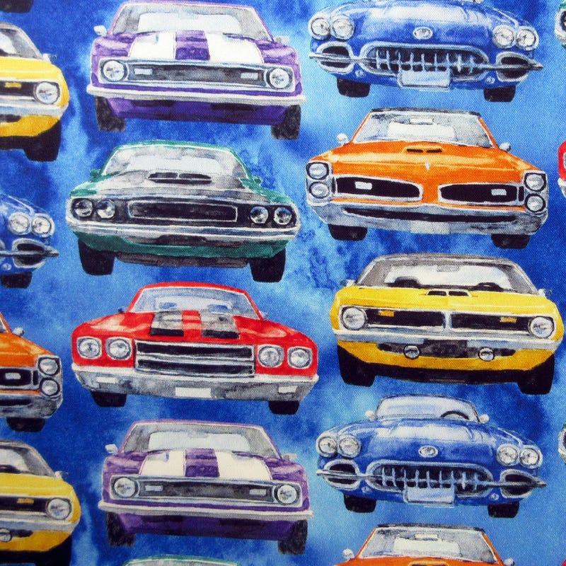 Vintage Racing Car Fabric - Etsy