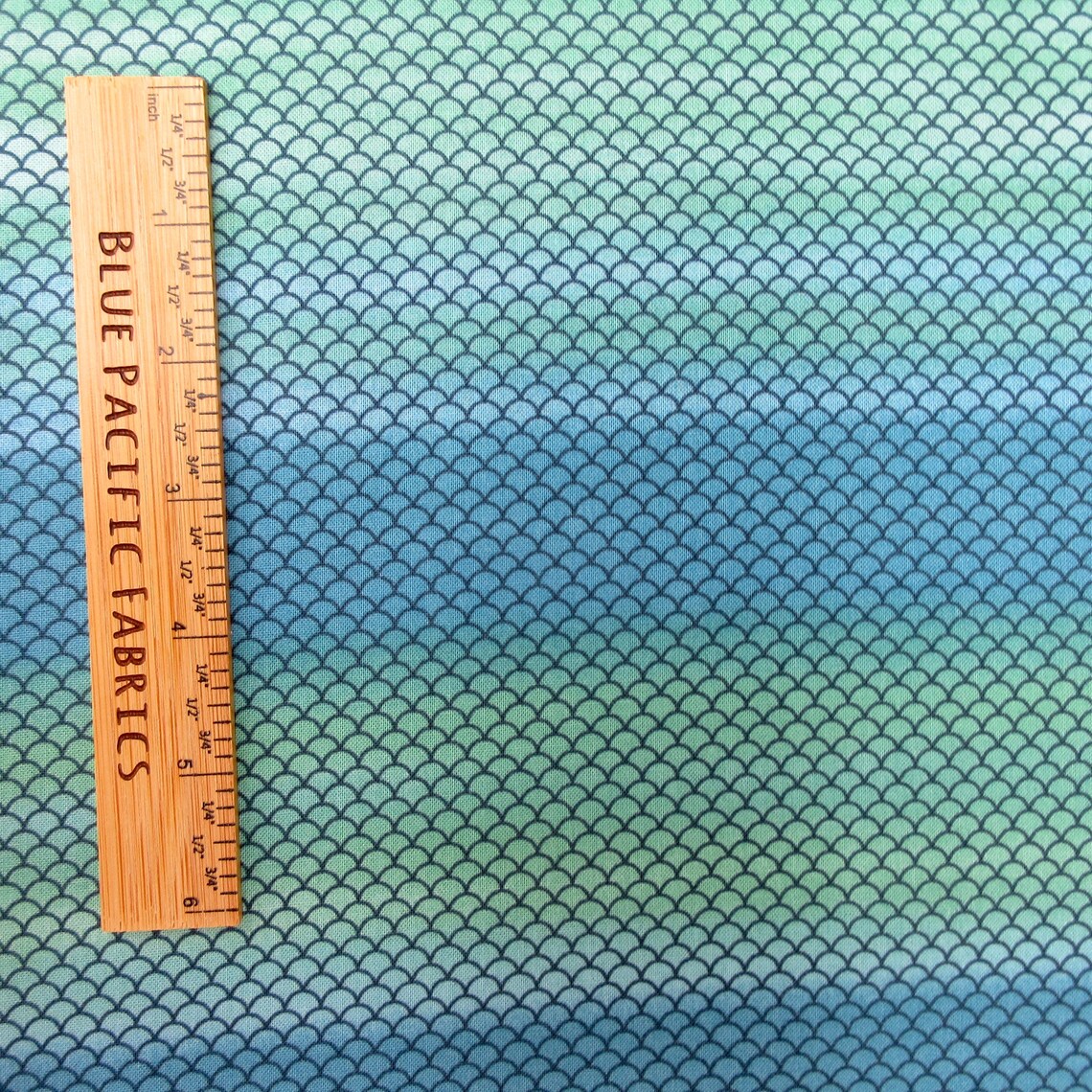 Fabric Fish Scale Ombre Blue Mermaid in Blue Jeans by Studio | Etsy