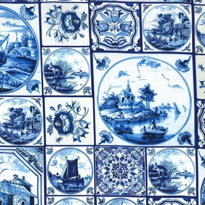 Delft Blue Fabric - Etsy