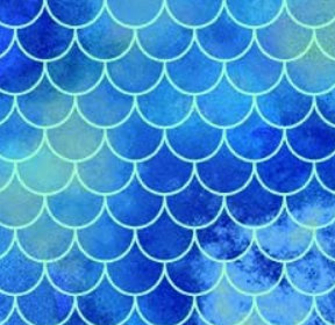 Fabric Mermaid Scallops Blue Sea Maidens by Michael Miller - Etsy