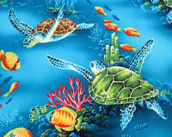 Sea turtle fabric | Etsy
