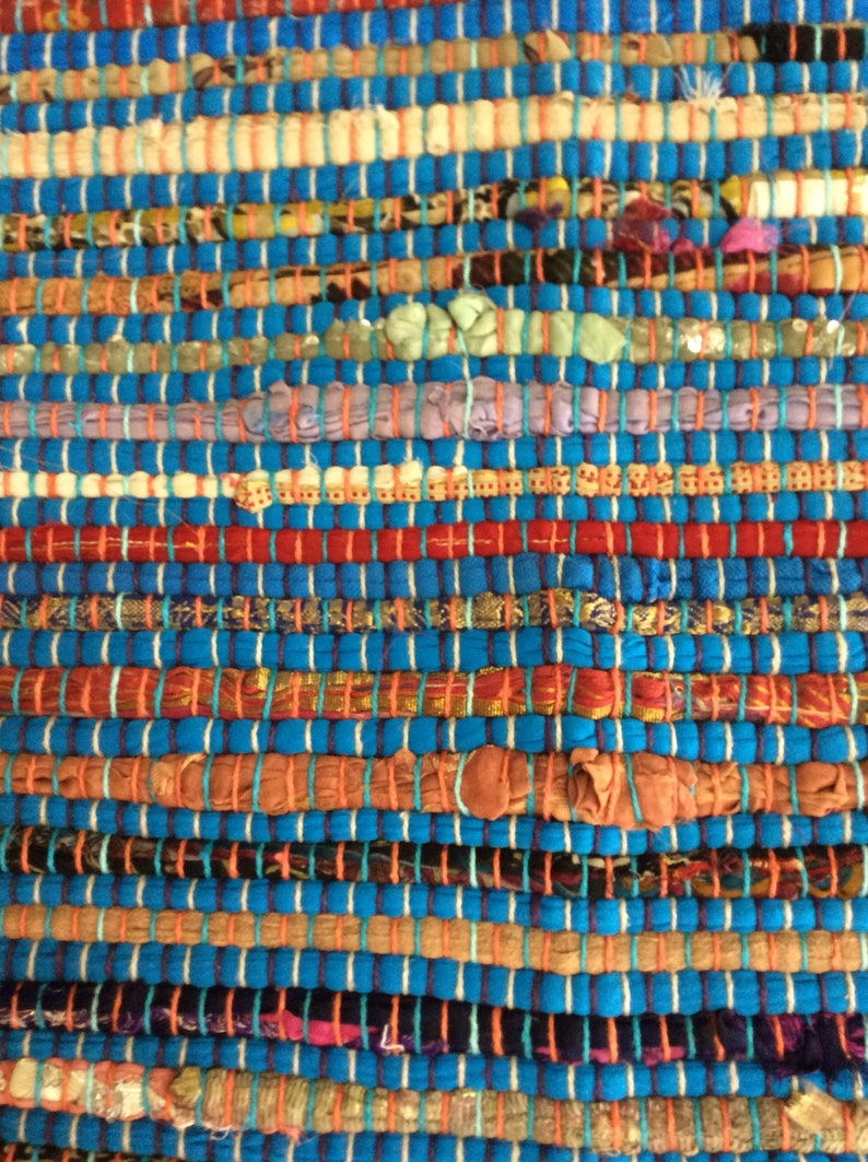 Chindi rag rug handmade rag rug boho rag rug hippie rag | Etsy