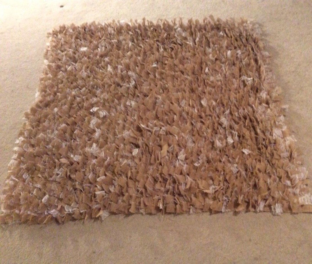 Large Burlap Rug, Rag Rug, Burlap and Lace Rustic Country Shabby Area ...