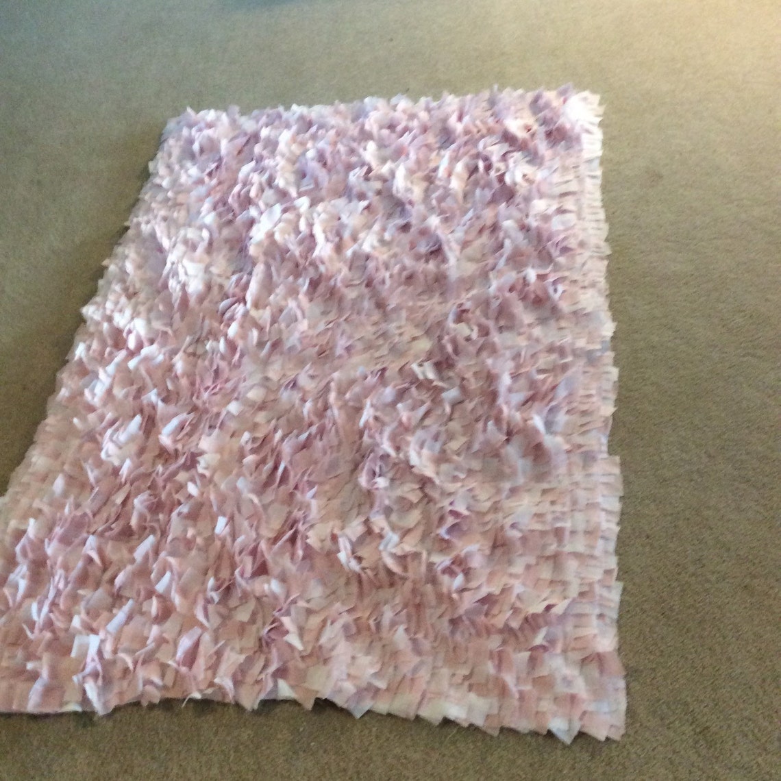 Rag Rug Baby Pink & White Boho Chic Area Rug Shag Rugs - Etsy