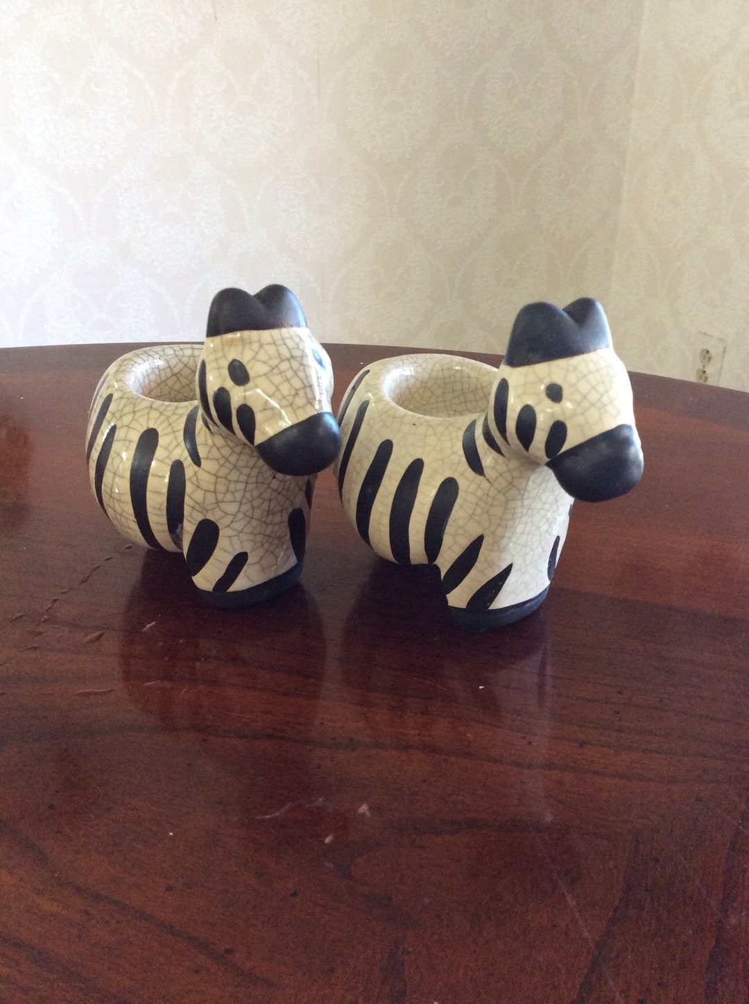 Beautiful Tribal Decor, Zebra Candle Holders, Set of Two, Candle Holder ...