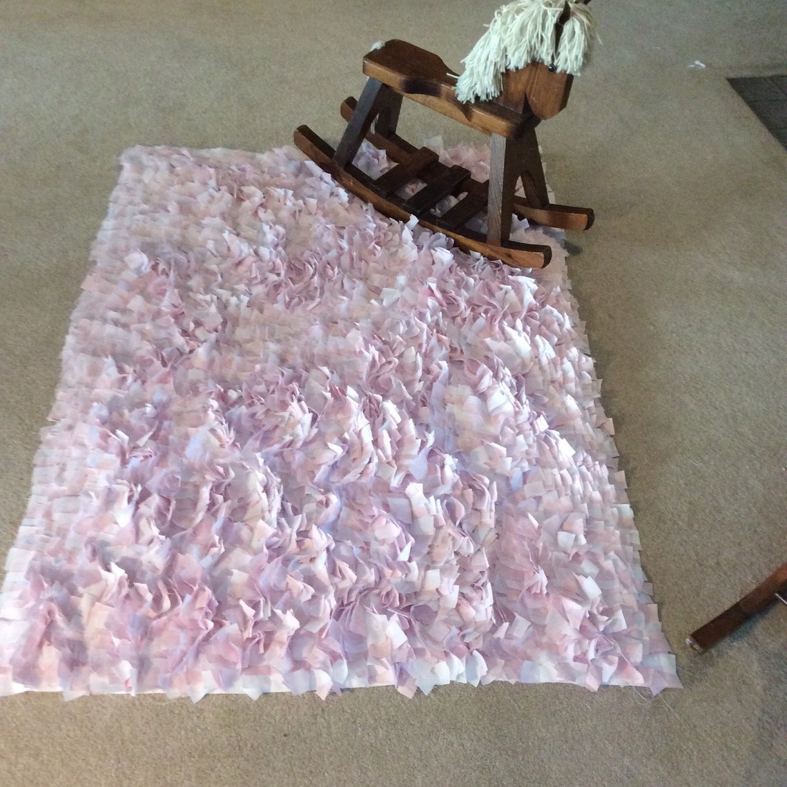 Rag Rug Baby Pink & White Boho Chic Area Rug Shag Rugs - Etsy