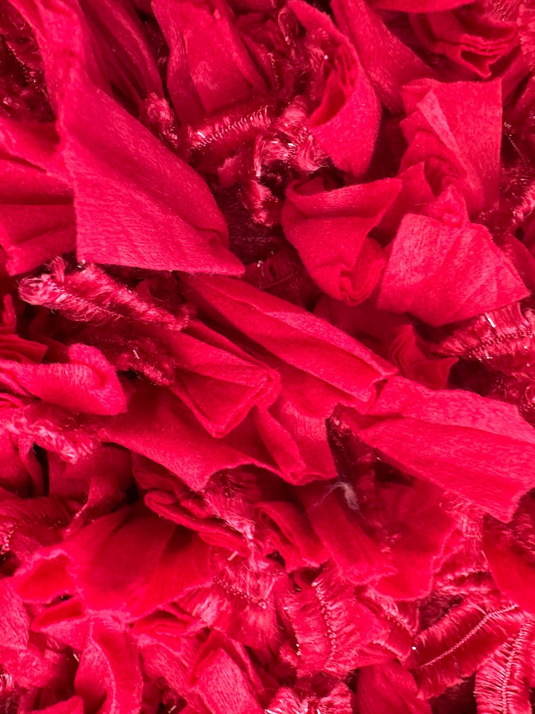 Red Shag Rag Rug - Etsy