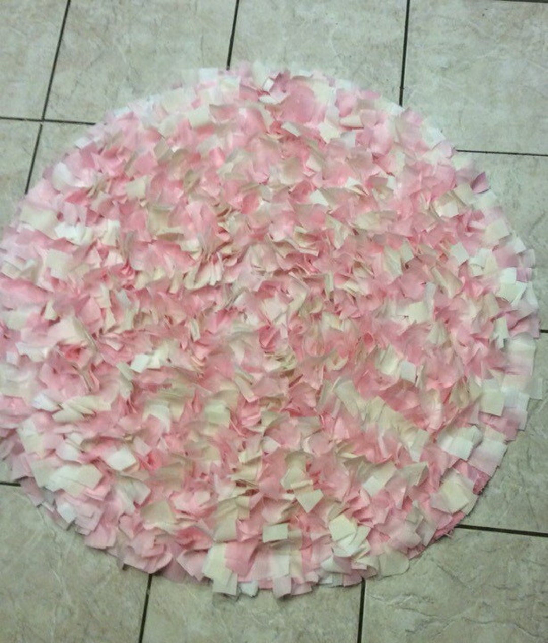 Baby Rag Rug, Baby Pink White Shimmer Boho Chic Area Rug, Shag Rugs ...