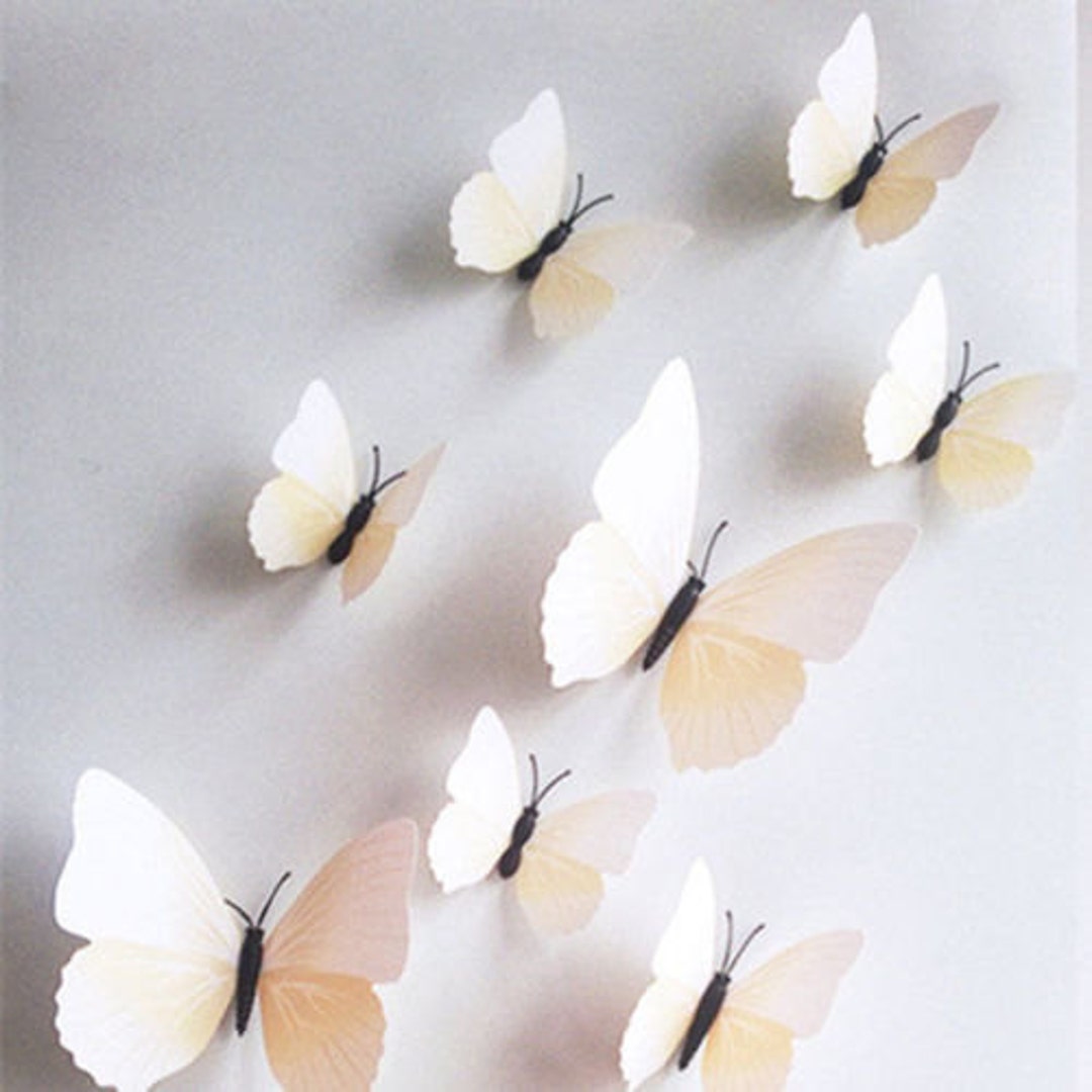 Beautiful White Wall Butterfly Set, Wall Decor - Etsy