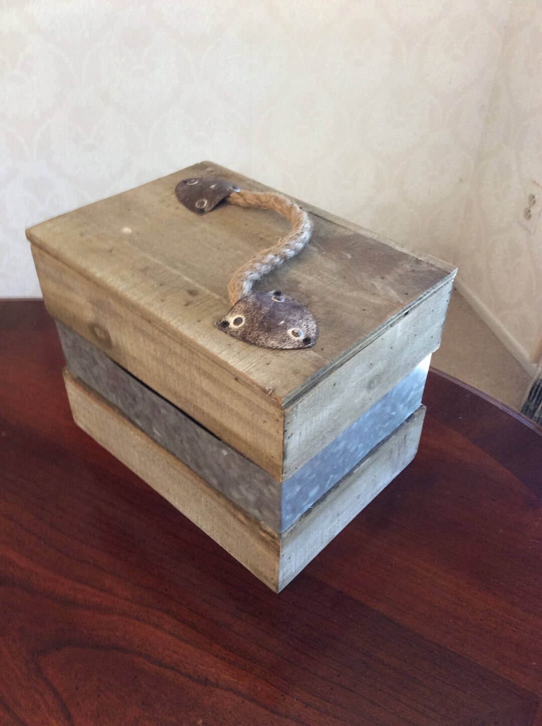 Wood Metal Box, Box,distressed Wood , Metal Box. Steampunk Storage ...