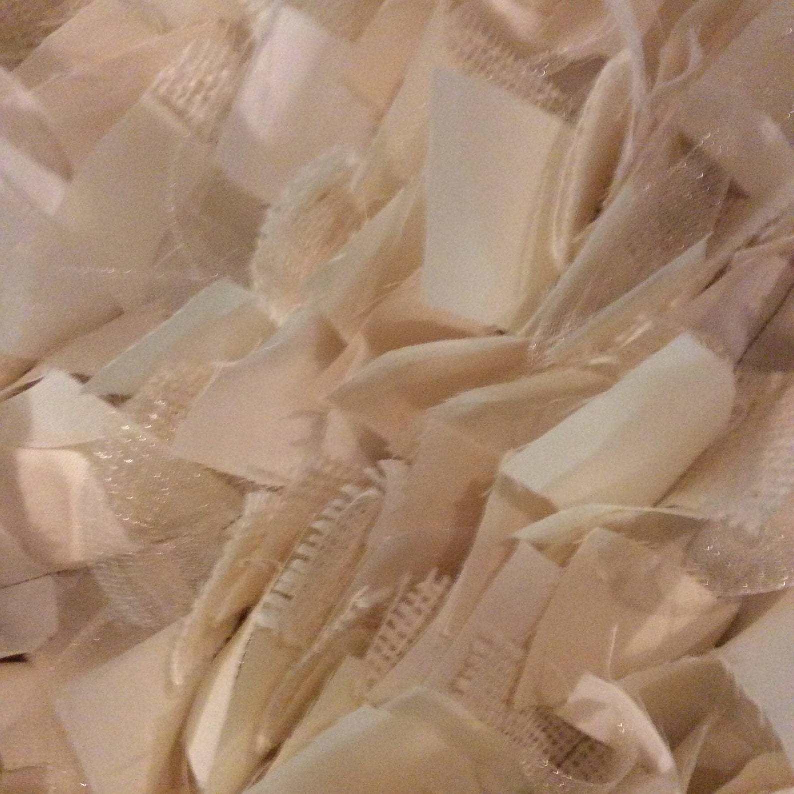 Ivory Shabby Chic Rag Rug, Ivory Tule, White Cotton Natural Burlap, 36 ...