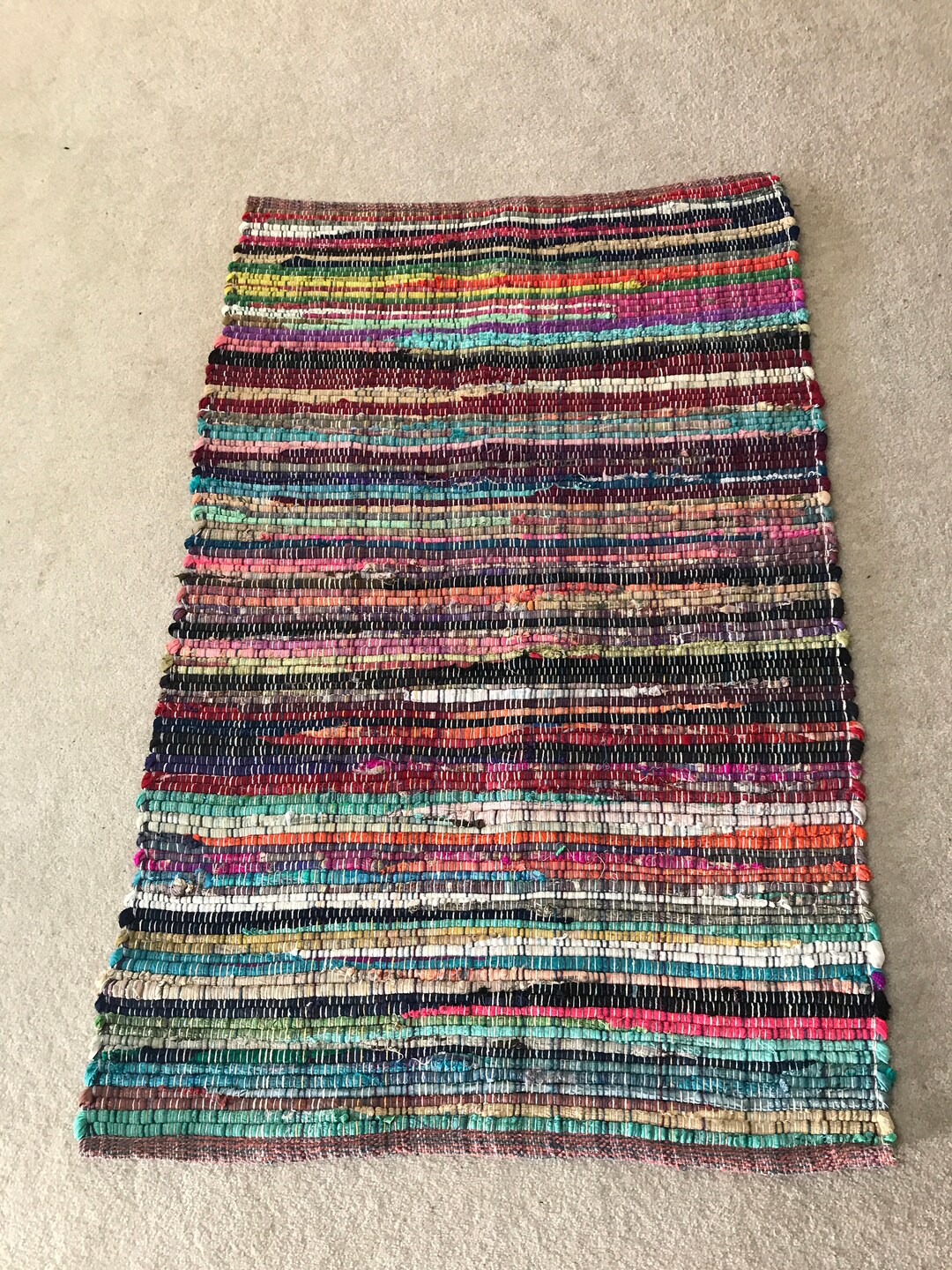 Chindi Rag Rug 46”x30” - Etsy
