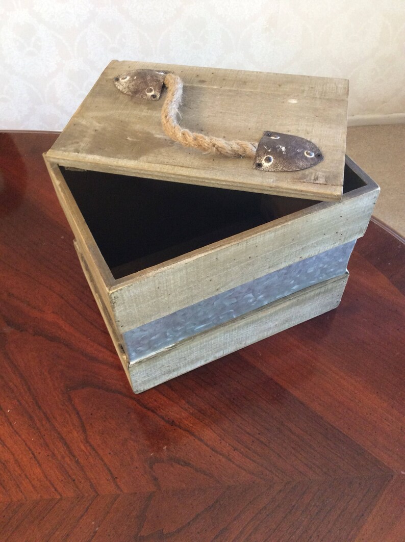 Wood Metal Box, Box,distressed Wood , Metal Box. Steampunk Storage ...