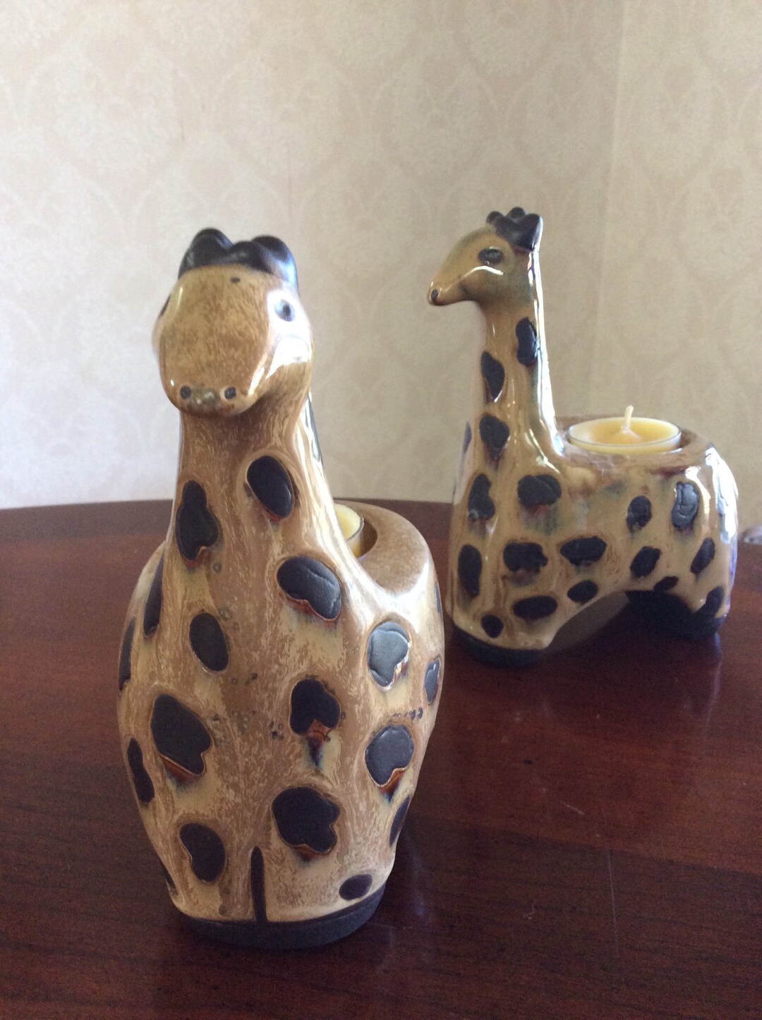 Beautiful Tribal Decor, Giraffe Candle Holders, Set of Two, Candle ...