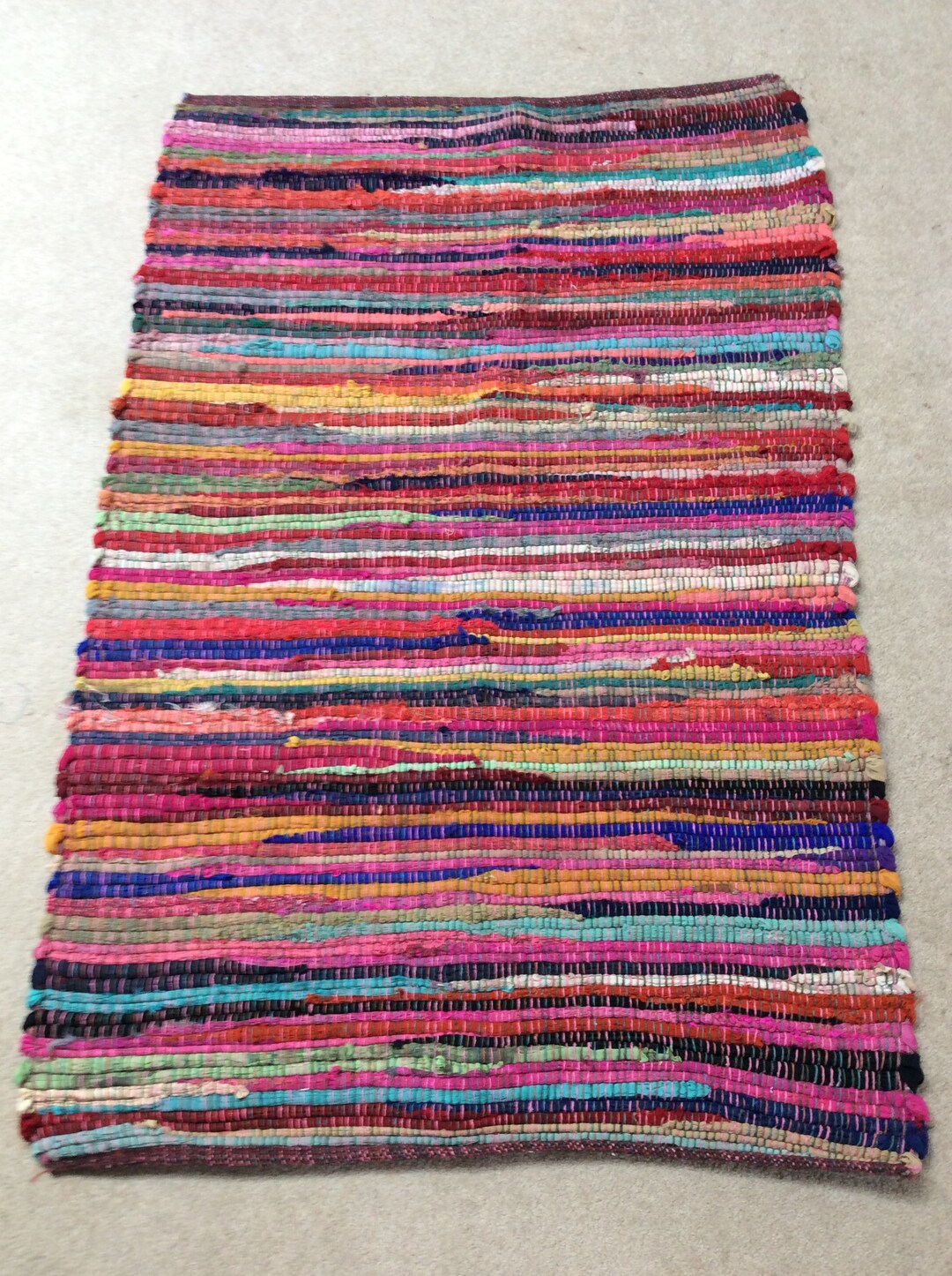 Beautiful Handmade Chindi, Rag Rug , 30x 46 - Etsy