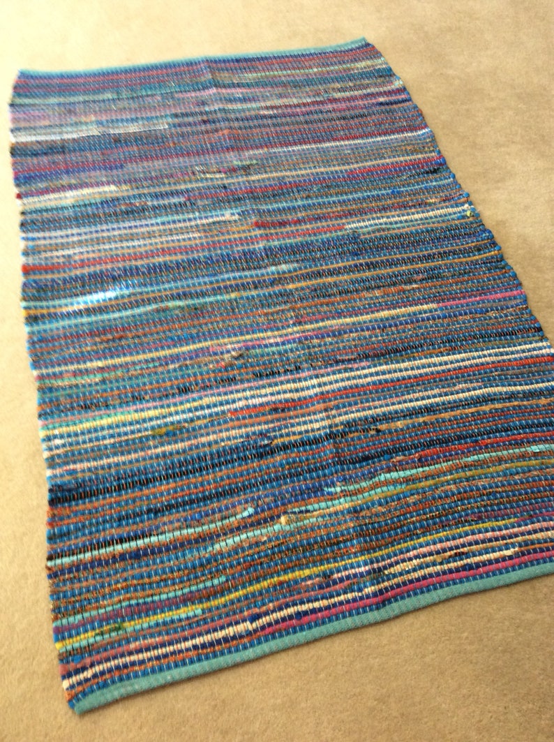 Chindi rag rug handmade rag rug boho rag rug hippie rag | Etsy